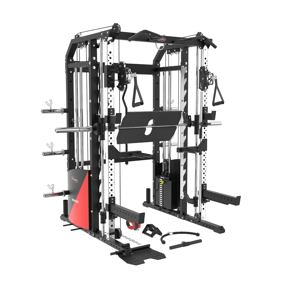 All in One Trainer 90XPRO Smith Functional Trainer 1:1 & 2:1 Cable Rat ...