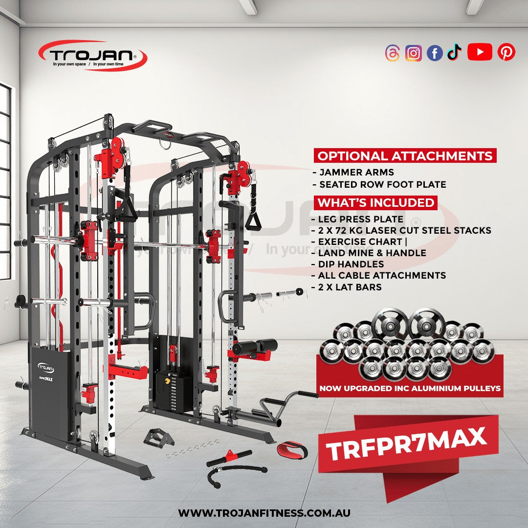 Smith Machine Functional Trainer FPR7MAX + 2 X 72 Kg Weight Stacks + L ...