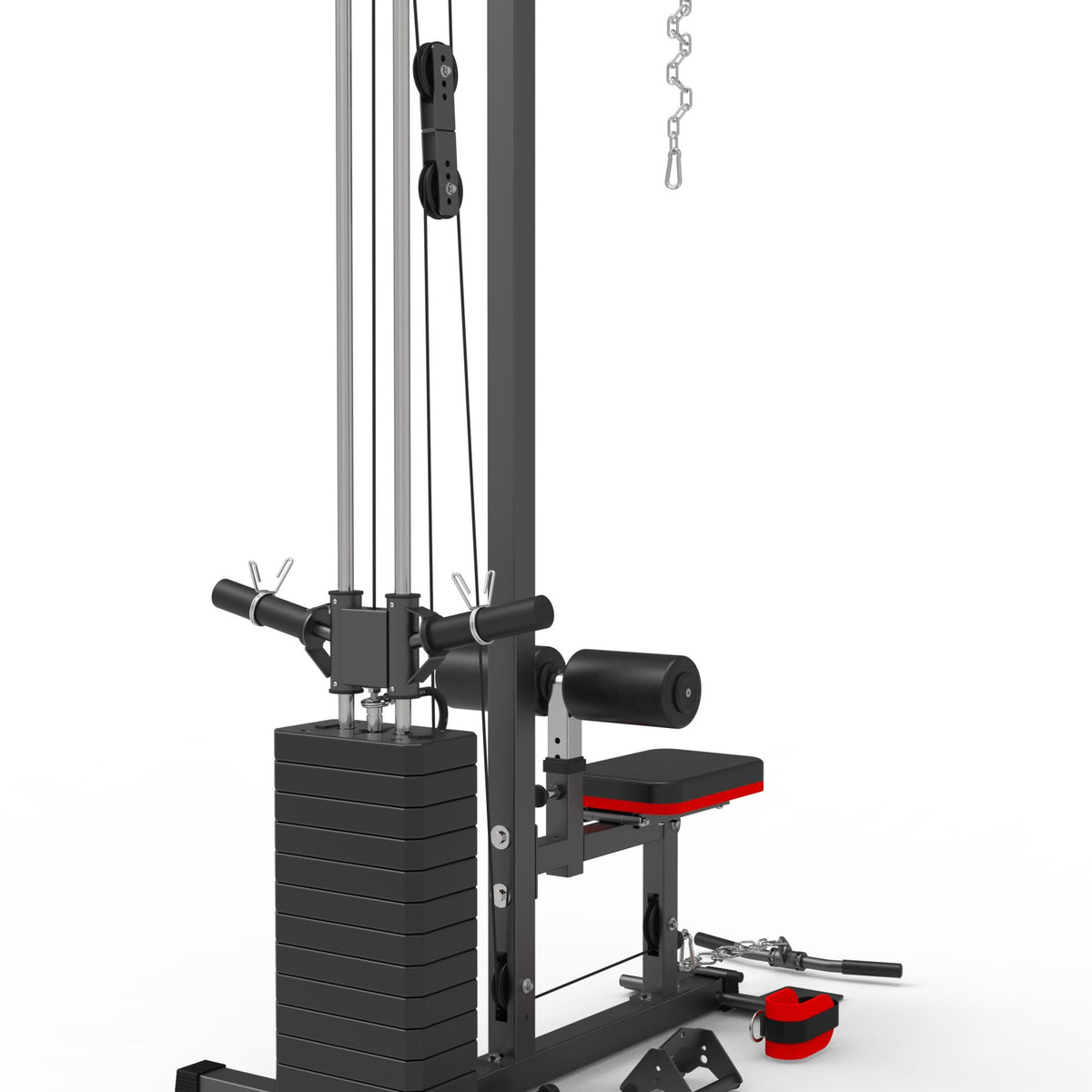 Trojan Lat Pull Down / Low Pulley Machine 70 Kg Stack + Bull Horns ...