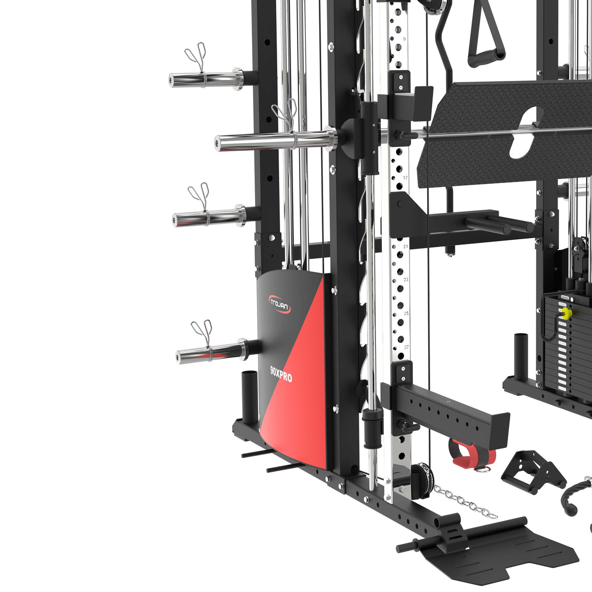 All in One Trainer 90XPRO Smith Functional Trainer 1:1 & 2:1 Cable Rat ...