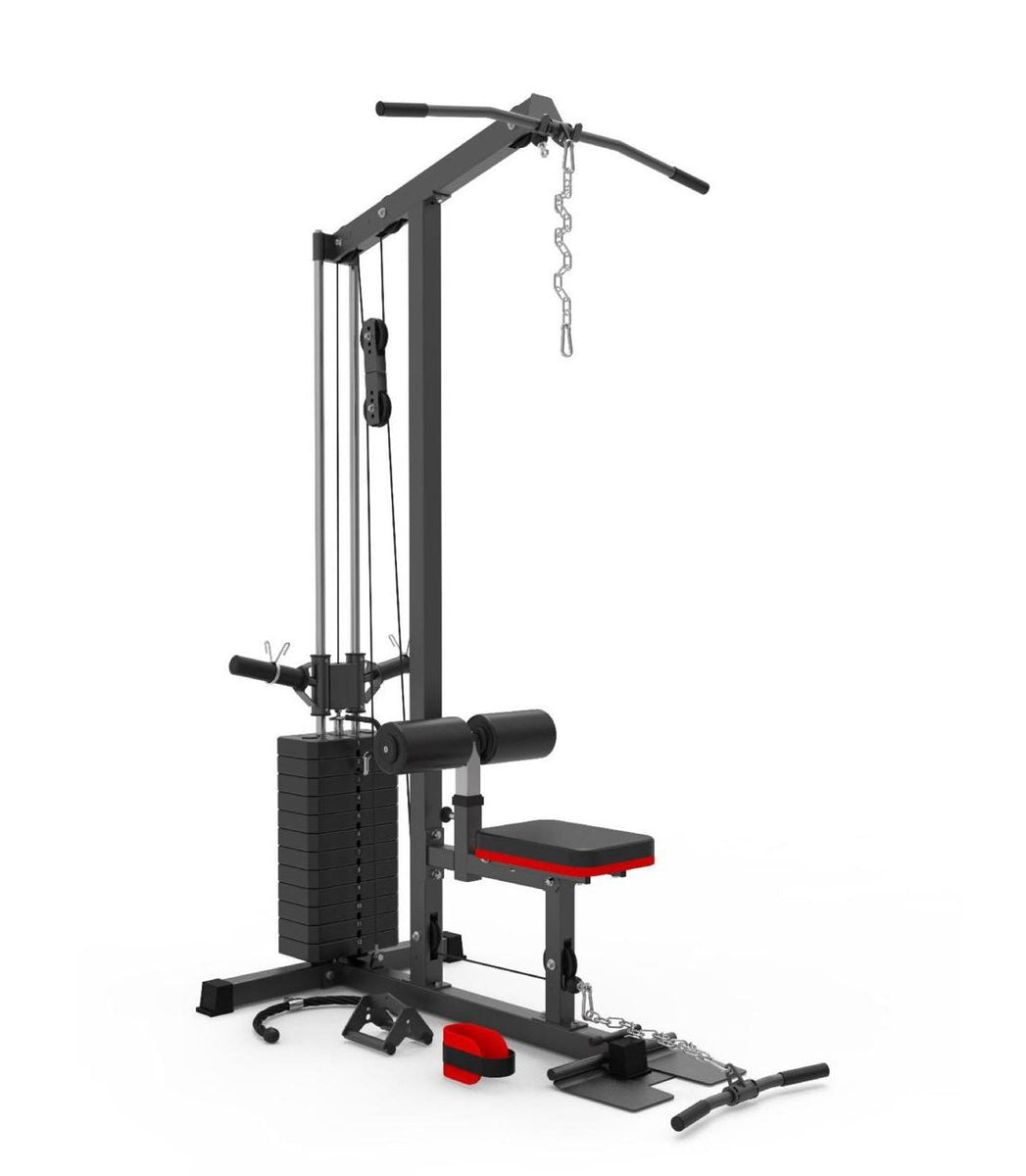Trojan Lat Pull Down / Low Pulley Machine 70 Kg Stack + Bull Horns ...